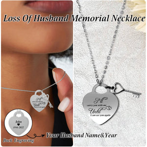 Personalized Memorial Heart Necklace With Heart Key - woohops