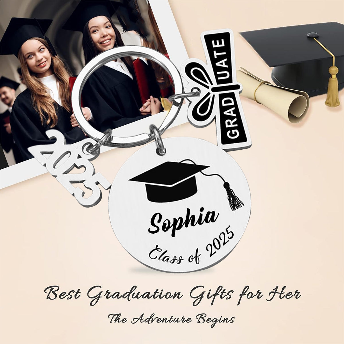 2025 Graduation Keychain - Personalised Specific Graduation Gifts - woohops