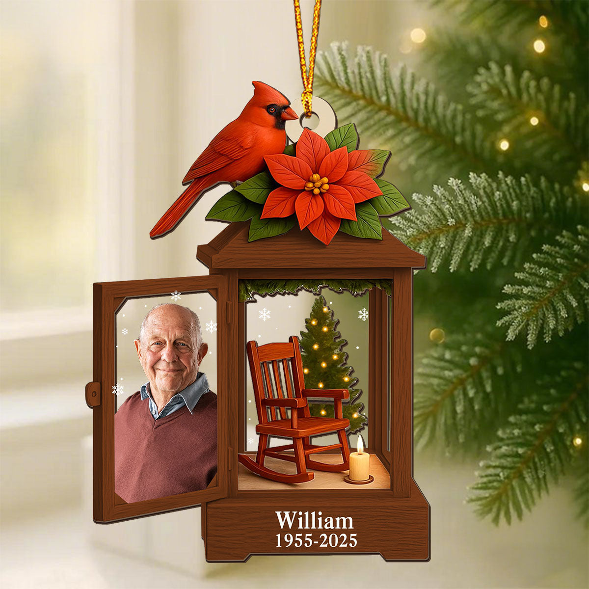 Custom Photo Memorial 2layer Ornament, Sympathy Gift - woohops