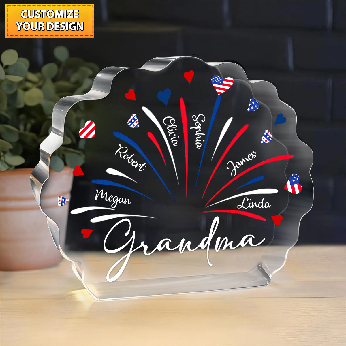 4th of July Independence Day - Personalized Grandma Acrylic Plaque ...