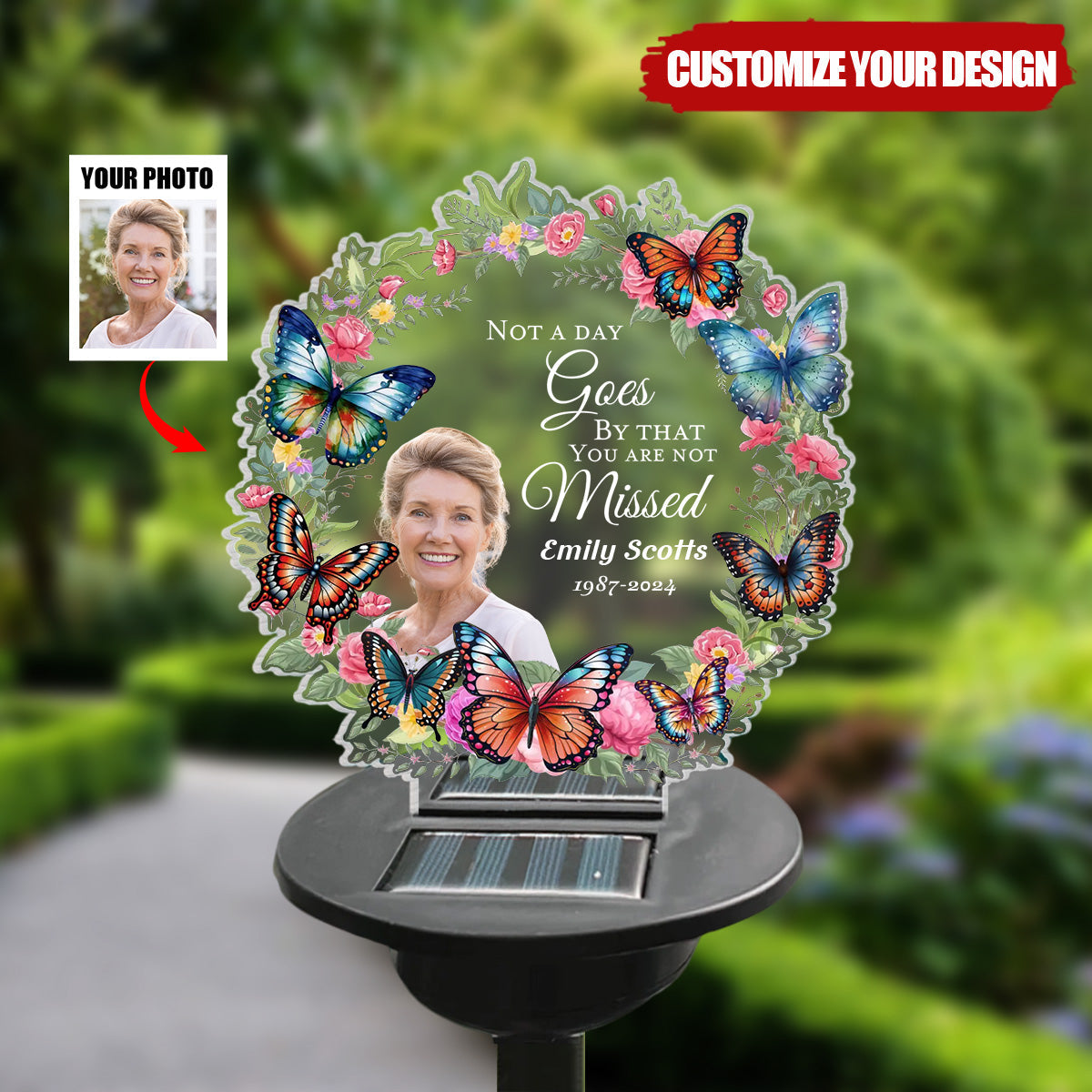 In Memory Of Personalized Garden Solar Light, Memorial Gift - woohops