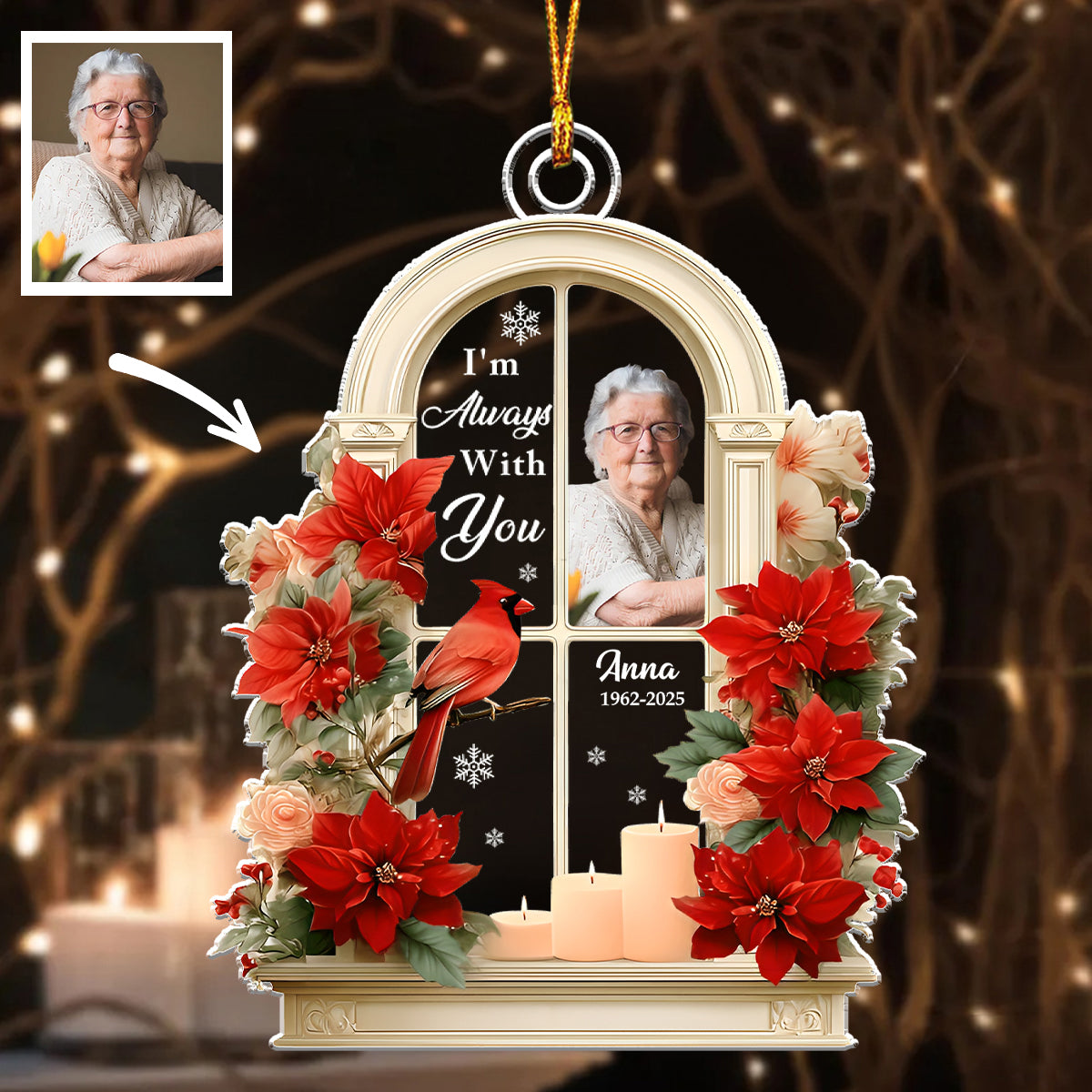 I'm Always With You-Personalized Photo Memorial Ornament - woohops