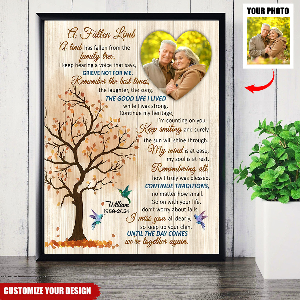 A Limb Has Fallen In The Family Tree- Personalized Memorial Canvas ...