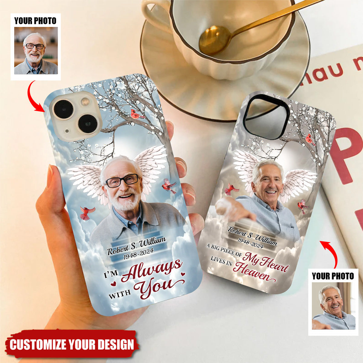 Custom Photo Memorial Personalized Clear Phone Case - woohops