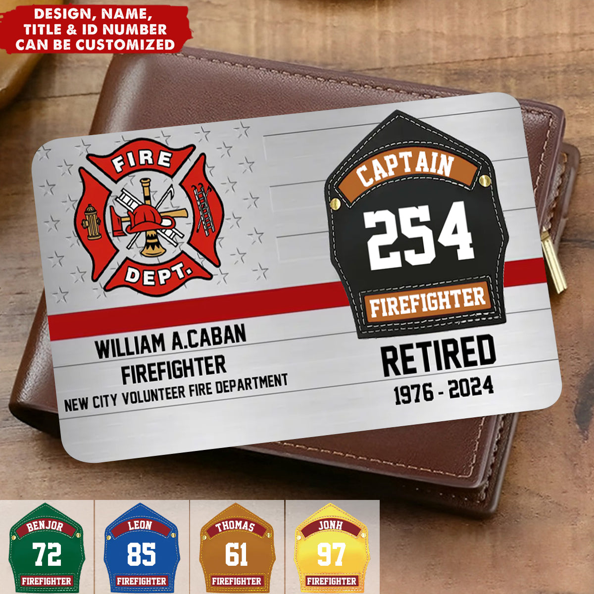 Personalized Firefighter Helmet Shields Badge Custom Department & Name ...