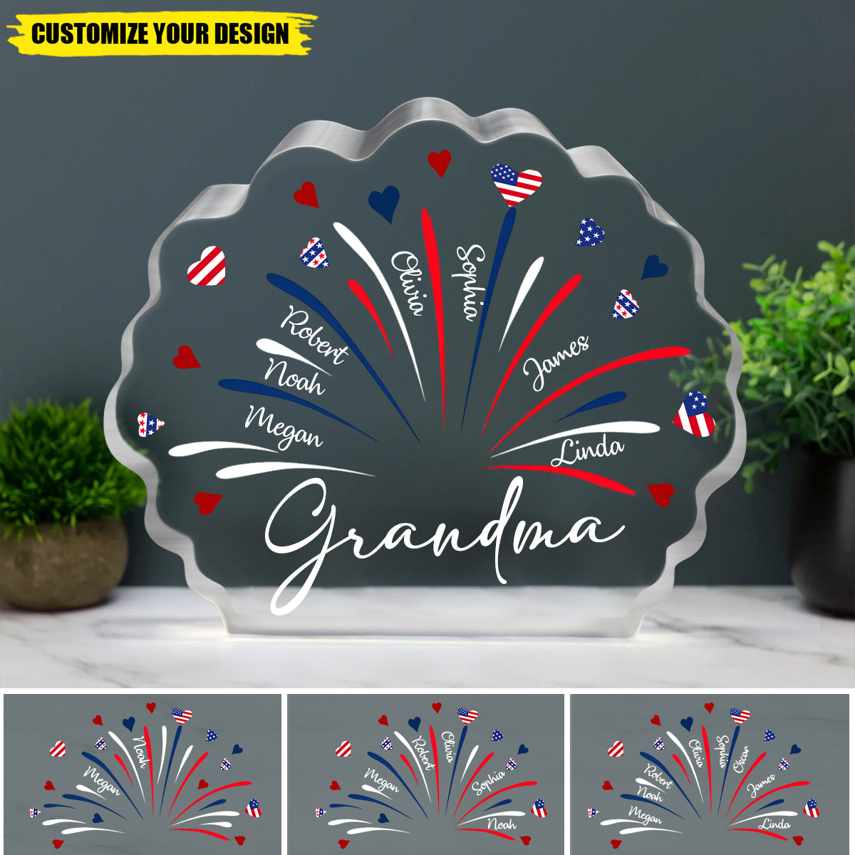 4th of July Independence Day - Personalized Grandma Acrylic Plaque ...