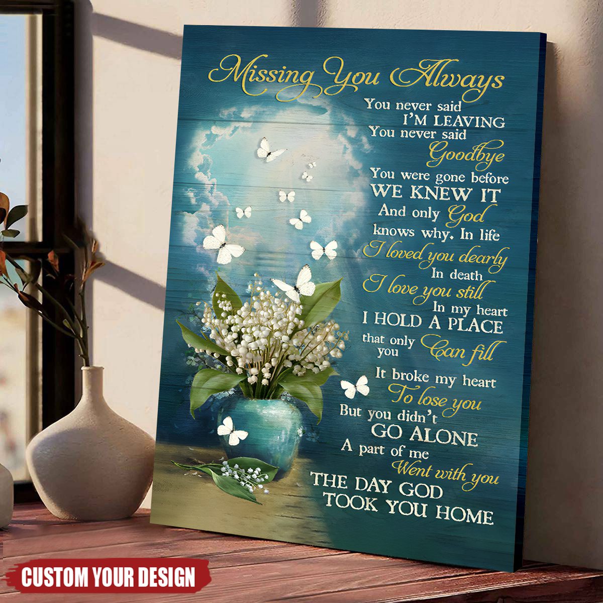The Day God Took You Home-Personalized Memorial Canvas - woohops