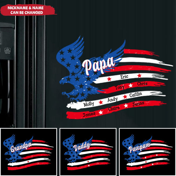 Personalized Papa with Grandkids Names Personalized Sticker Decal - woohops