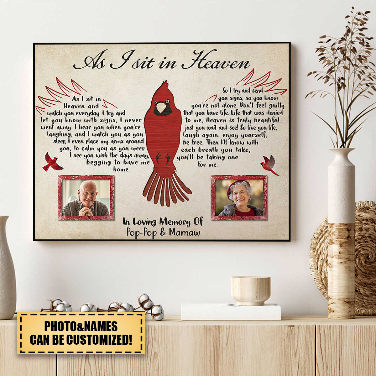 Cardinal Memorial Gift For Loved Ones Personalized Poster - woohops