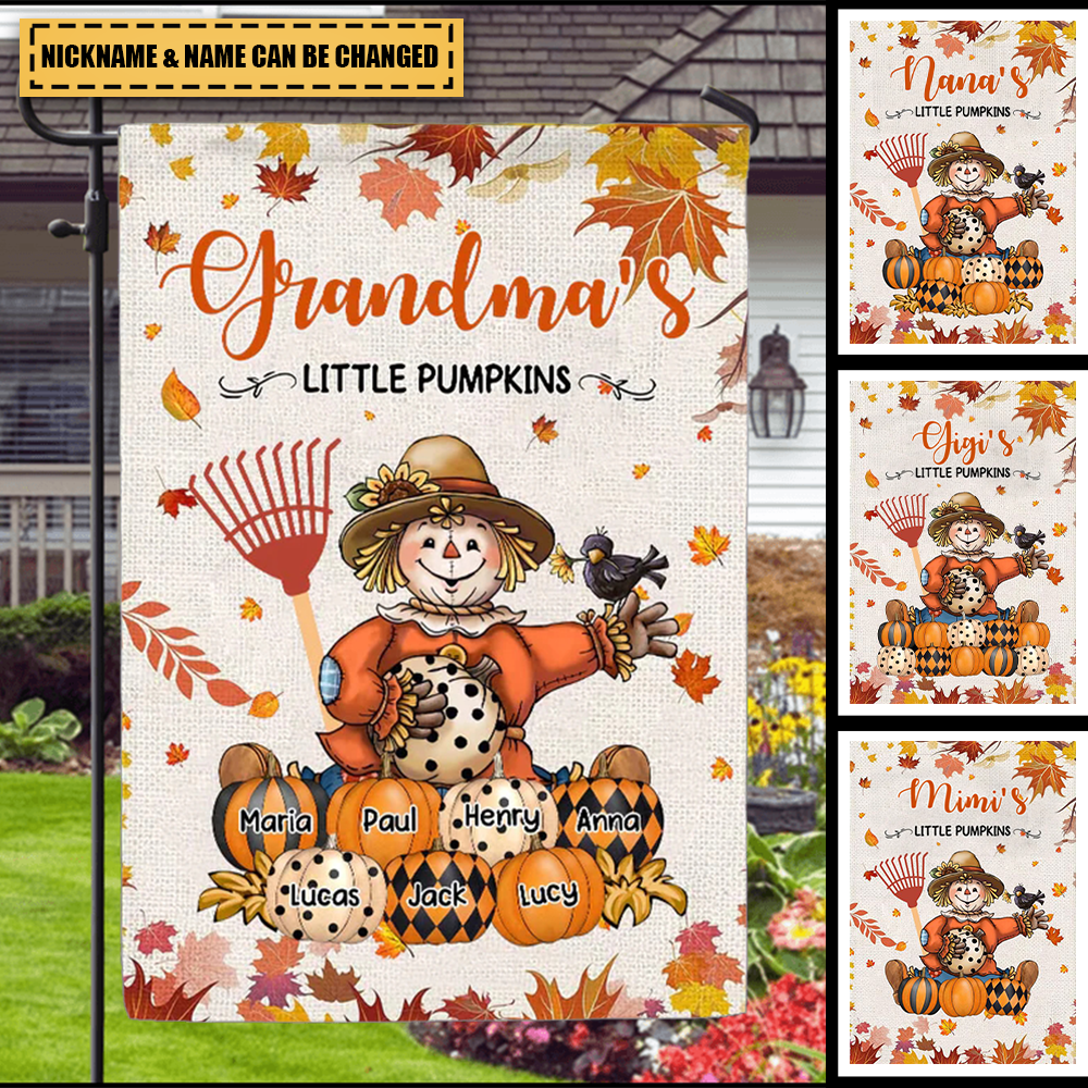 Autumn Scarecrow Grandma/Mama Flag - Personalized Flag Grandma's Littl ...