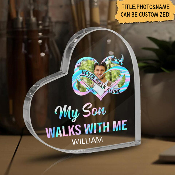 Never Walk Alone My Family Walks With Me Personalized Plaque - woohops