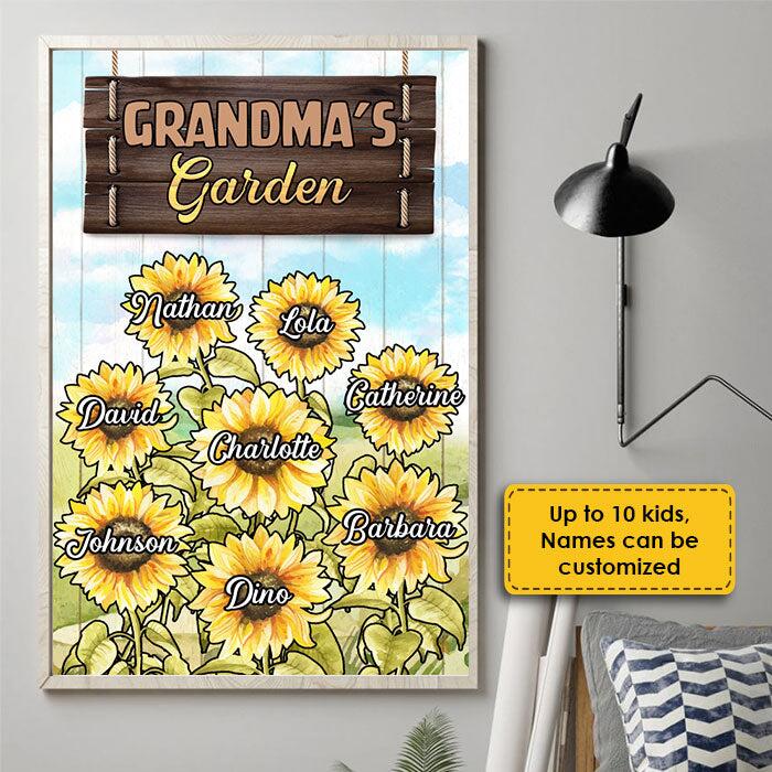 Grandma's Sunflower Garden - Personalized Canvas - woohops