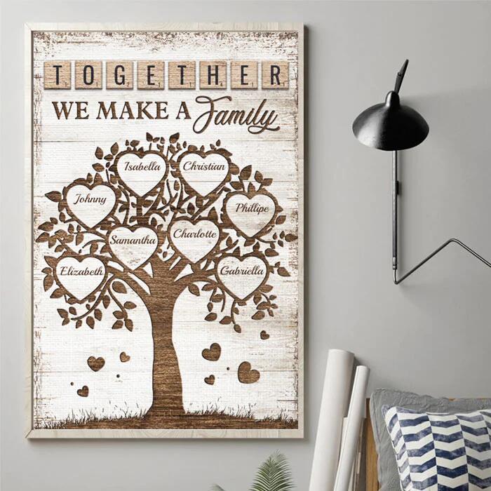 Together We Make A Family - Personalized Vertical Poster - woohops
